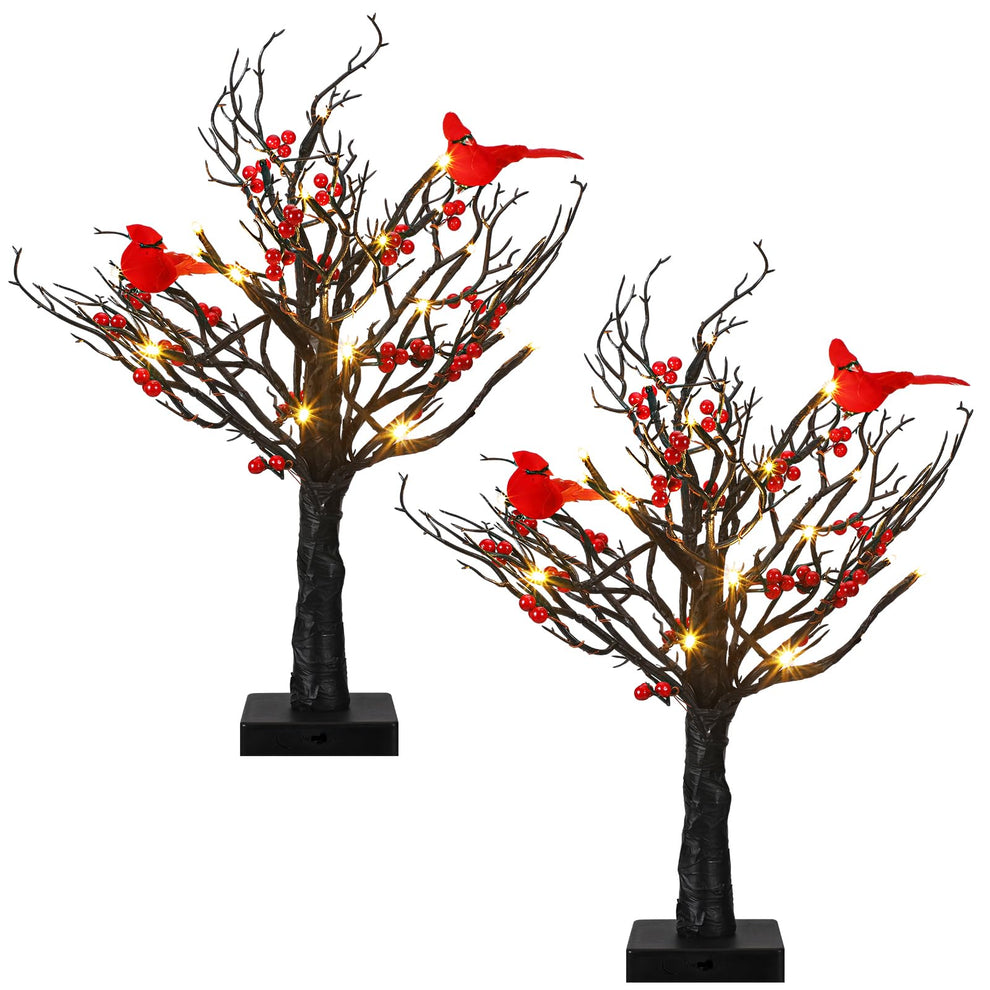 🎄Christmas Lighted Mini LED Tree With Red Berries – njsgqw